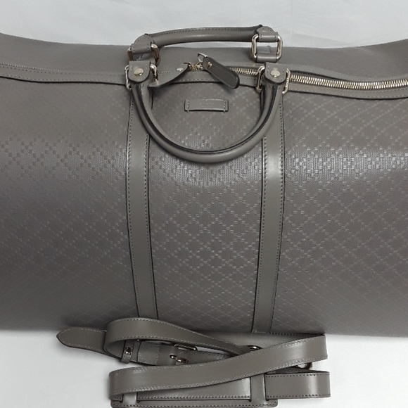 Gucci | Bags | New Gucci 355639 Gray Leather Carryon Duffel Bag | Poshmark